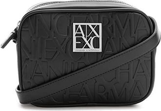 A|X Armani Exchange Essential, Liz, Ovrall, Logo carr&eacute; en m&eacute;tal, &Eacute;tui pour Appareil Photo Femme, Noir, Einheitsgr&ouml;&szlig;e
