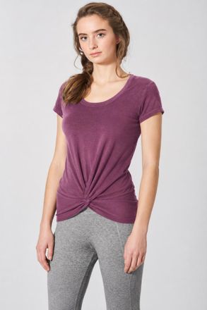 Hempage Hempage Damen vegan T-Shirt Yoga Knotendetail Lila