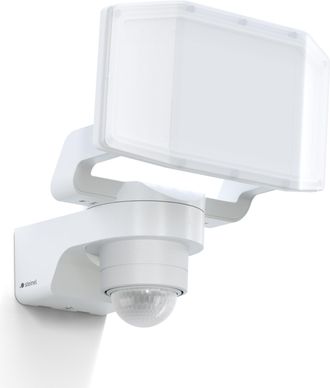 Steinel LED Strahler XLED PRO Expanse S Wei&szlig;, 240&deg;/12 m Bewegungsmelder, Panorama Flutlicht, LED Panel voll schwenkbar, 14.3 W, 3000K, IP54