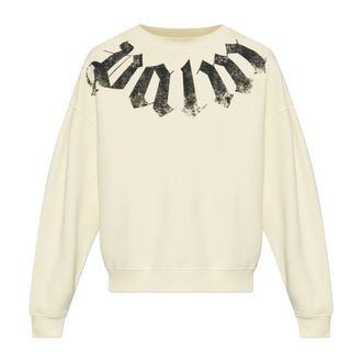 Palm Angels Baumwoll-Sweatshirt mit Print - - Sweatshirts & Hoodies - Herren - Gelb - L
