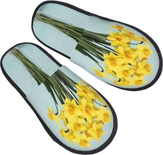 Generic Bouquet De Jonquilles Unisexe Chaussons Doux Slippers Peluche Chaussures De Maison Pour Int&eacute;rieur Automne Ext&eacute;rieur L