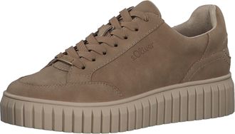 s.Oliver Damen Sneaker flach Low Top Vegan, Braun (Camel), 40 EU