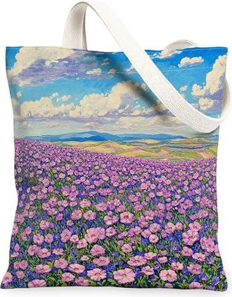 Generic Sac fourre-tout en toile r&eacute;utilisable pour le shopping, 33 x 38,1 cm, sac d&eacute;picerie r&eacute;utilisable pour femme, paysage naturel, plage, esth&eacute;tique, d&eacute;cor