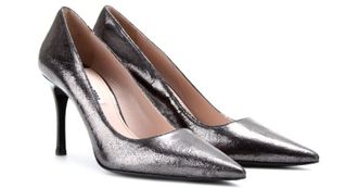 Miu Miu Pewter Metallic High Heel Pumps Size 36.5