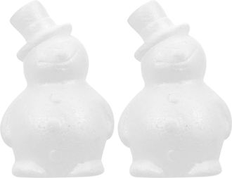 Cabilock 2 St&uuml;ck Schneemann Modell aus Langlebigem Polystyrol 17cm Wei&szlig; Weihnachtsdeko Selbstgemacht Bastelset f&uuml;r Festliche Dekoration und Geschenk