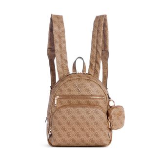 Guess Damen Power Play Tech Rucksack, Latte-Logo, One Size