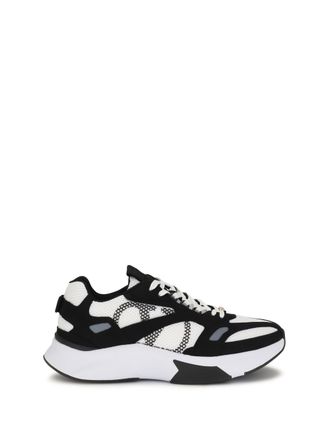 Valentino Garavani Mens Sneakers Demivee Mesh And Suede White-Black-Grey Upper: Fabric Trainers White/black/grey