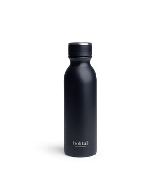 Smartshake Bohtal Doppelt isolierte schwarze Wasserflasche - 600ml Edelstahl Metall Wasserflasche für heiße und kalte Getränke BPA-freie schwarze Wasserflasche T