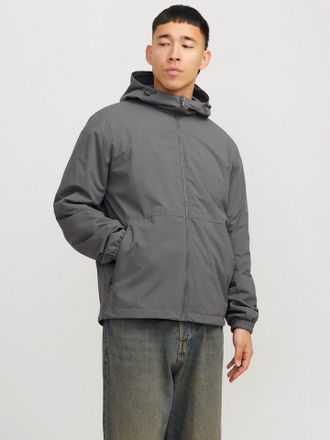 Jack & Jones Outdoorjacke JJEURBAN Jacke mit Kapuze, elastischem Bund und Taschen unifarben, modisch, regular fit, Kunstfaser