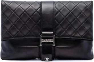 Chanel Pre-owned Sacoche &agrave; rabat - Femme - Pre-owned - Noir - Taille: ONE Size
