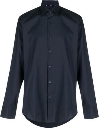 HUGO BOSS Homme, Chemises, Bleu, Taille: XL Chemise en Popeline Stretch, Repassage Facile, Col Kent