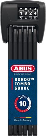 ABUS Faltschloss Bordo 6000C mit SH-Schlosshalter - Zahlenschloss aus gehärtetem Stahl - mit 4-stelligem Code - ABUS-Sicherheitslevel 10 - Länge 90 cm