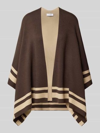 Comma Poncho aus Viskose-Mix mit Kontraststreifen