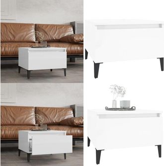 vidaXL Vidaxl - Beistelltisch Hochglanz-Weiß 50x46x35 cm Holzwerkstoff - Industrieller Stil - Beistelltisch - Wohnzimmerstil - Holzwerkstoff Möbel - Weißer