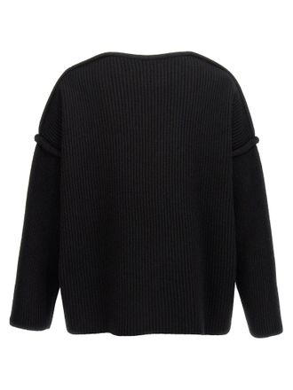 Jil Sander Ribbed Wool Sweater - Black