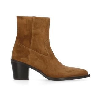 Stuart Weitzman Braune Wildleder Leder Pfeil Zehen Stiefel - - Shoes - Damen - Braun - 36 1/2 EU