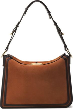Lanvin sac porté épaule Compagnon en daim - Marron