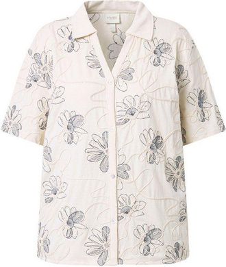 Ulla Popken T-Shirt Shirtjacke Stickerei Hemdkragen 3/4-Arm