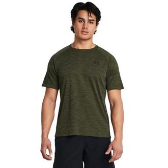 Under Armour Tech Textured Short Sleeve T Shirt UA SS, (390) Marine Od Vert/Noir, Taille M Homme
