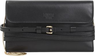 Moschino Leder Rechteckige Klapp-Clutch - - Bags - Damen - Schwarzk - ONE SIZE