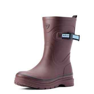 Ariat Womens Kelmarsh Mid Rubber Boots in Maroon, B Medium Width, Size 36.5, by Ariat