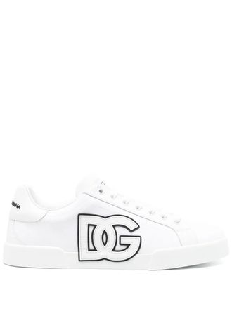 Dolce & Gabbana baskets à patch logo - Blanc
