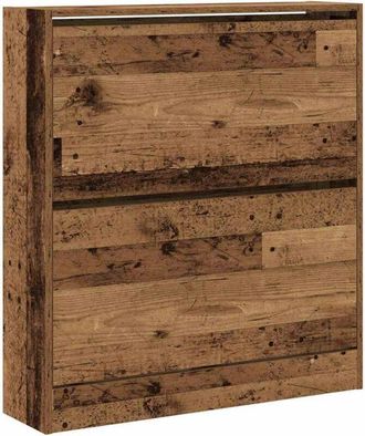 vidaXL Vidaxl - Armoire &agrave; chaussures avec porte Bois ancien 80 x 21 x 87.5 cm