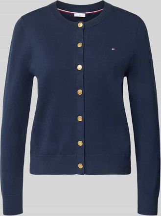Tommy Hilfiger Regular Fit Strickjacke aus Baumwoll-Mix mit goldenen Kn&ouml;pfen