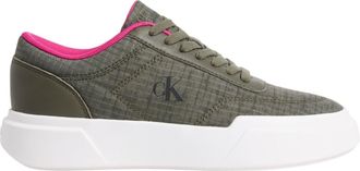 Calvin Klein Damen Chunky Cupsole Lup Ripst Hw0hw02987 Low Top, Green (Deep Lichen Green/Pink Yarrow), 37 EU