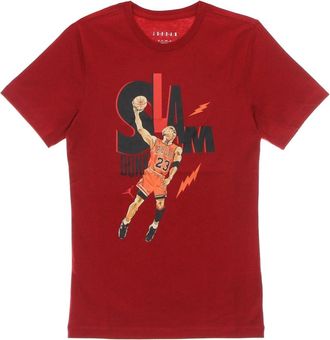 Nike Jordan T-Shirt mit Rundhalsausschnitt- Regular Fit- Print - - Sport - Herren - Rot - XL
