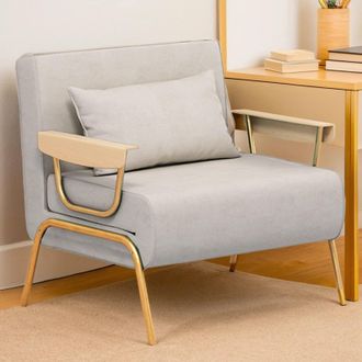 Generic Schlafsofa Klappbar Mit Bettfunktion Schlafsessel 3 In 1 Mit 6-stufig Verstellbarer Rückenlehne Abnehmbare Jacke Mit Reißverschluss Freizeit-Chaiselou