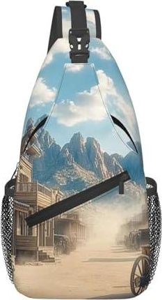 Generic Sac &agrave; bandouli&egrave;re Western Town Back, sac &agrave; bandouli&egrave;re de voyage, sac &agrave; dos &agrave; bandouli&egrave;re pour homme, sac &agrave; dos de randonn&eacute;e