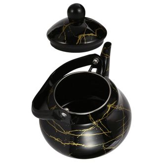 Pretyzoom Emaille Wasserkocher Marmor-design Birnenf&ouml;rmig Herd Wasserkocher Vintage Teekanne Ohne Pfeifen F&uuml;r Zuhause K&uuml;che Teezubereitung Gesundheitlich Unbede