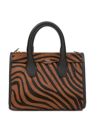 Amiri mini cabas Triangle Zebra - Marron