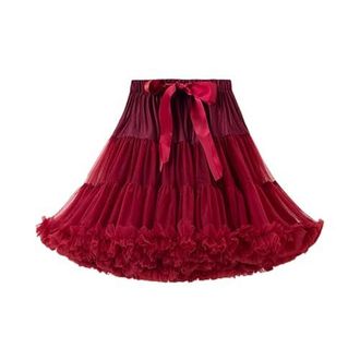 Generic Jupe Paillette Femme Halloween Carnaval Costume Princess Dance Jupe Fille Petticoat en Tulle Taille &Eacute;lastique Poches Plaqu&eacute;es Confort Extensible Vetem