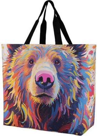 Generic Peinture DOurs Color&eacute;e Sac Cabas Pliable Sacs De Courses Imperm&eacute;able Sac &Agrave; Bandouli&egrave;re Pour Travail Shopping Quotidienne