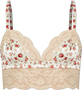 Dolce & Gabbana Femme, Sous-v&ecirc;tements, Beige, Taille: 44 FR Soutien-gorge &agrave; motif floral