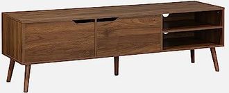 Sweeek Alices Home - Meuble TV d&eacute;cor Bois de Noyer. 2 Portes. 1 &eacute;tag&egrave;re. 160cm