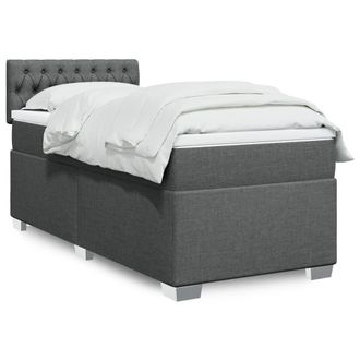 vidaXL Vidaxl - Giroletto A Molle Con Materasso Grigio Scuro 80x200 Cm Tessuto