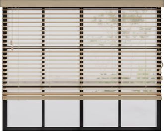 Cocoon Holz Jalousien 140 x 175 - Jalousien Fenster Innen - Holzjalousie - 50mm Lamellen - Naturel