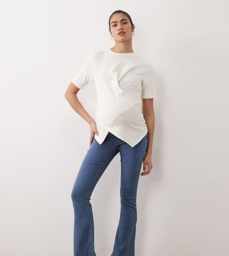 Only ONLY - Jean de grossesse &eacute;vas&eacute; effet push-up - Bleu moyen