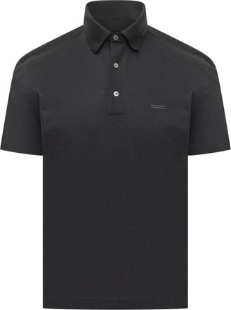 Ermenegildo Zegna Homme, Tops, Noir, Taille: M Polo Boutonn&eacute; en Coton