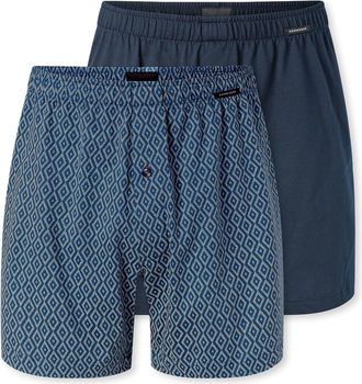 Schiesser Herren 2 Pack Boxershorts Baumwolle Jersey weich Multipack - Jerseyboxer