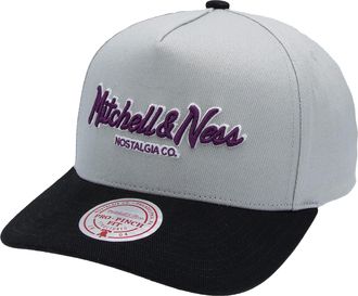 Mitchell & Ness Script Pro Crown Snapback - OB, Grau/Schwarz