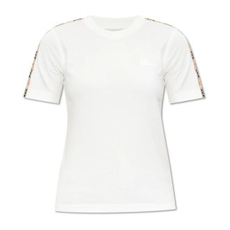 Burberry T-Shirt mit gesticktem Logo - - Tops - Damen - Wei&szlig; - L
