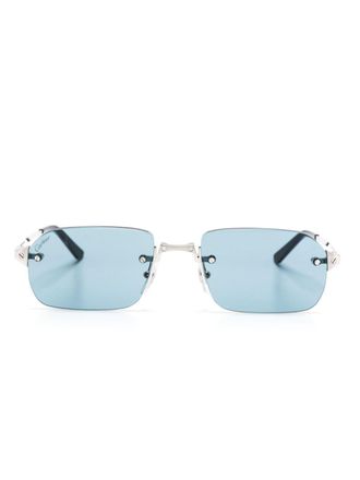 Cartier lunettes de soleil Santos &agrave; monture pilote - Argent
