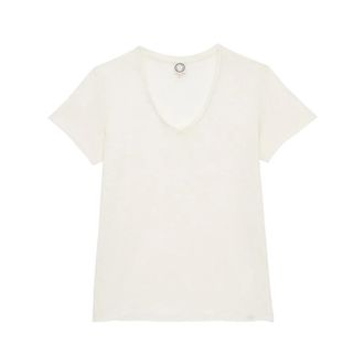Ines De La Fressange Katalina V-Ausschnitt T-Shirt - - Tops - Damen - Beige - L