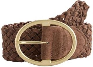 Next Femme Large ceinture en cuir Tan Brown Suede M