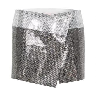 NU&Eacute; Metallic Rhinestone Mini Skirt - - Skirts - Damen - Grau - XS