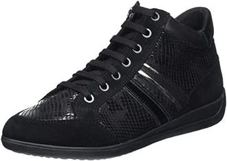 Geox Femme D Myria B Sneakers, Black, 36 EU